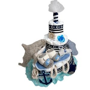 Handmade | Accessories | Ship Diaper Cake Shark Diaper Cake | Poshmark